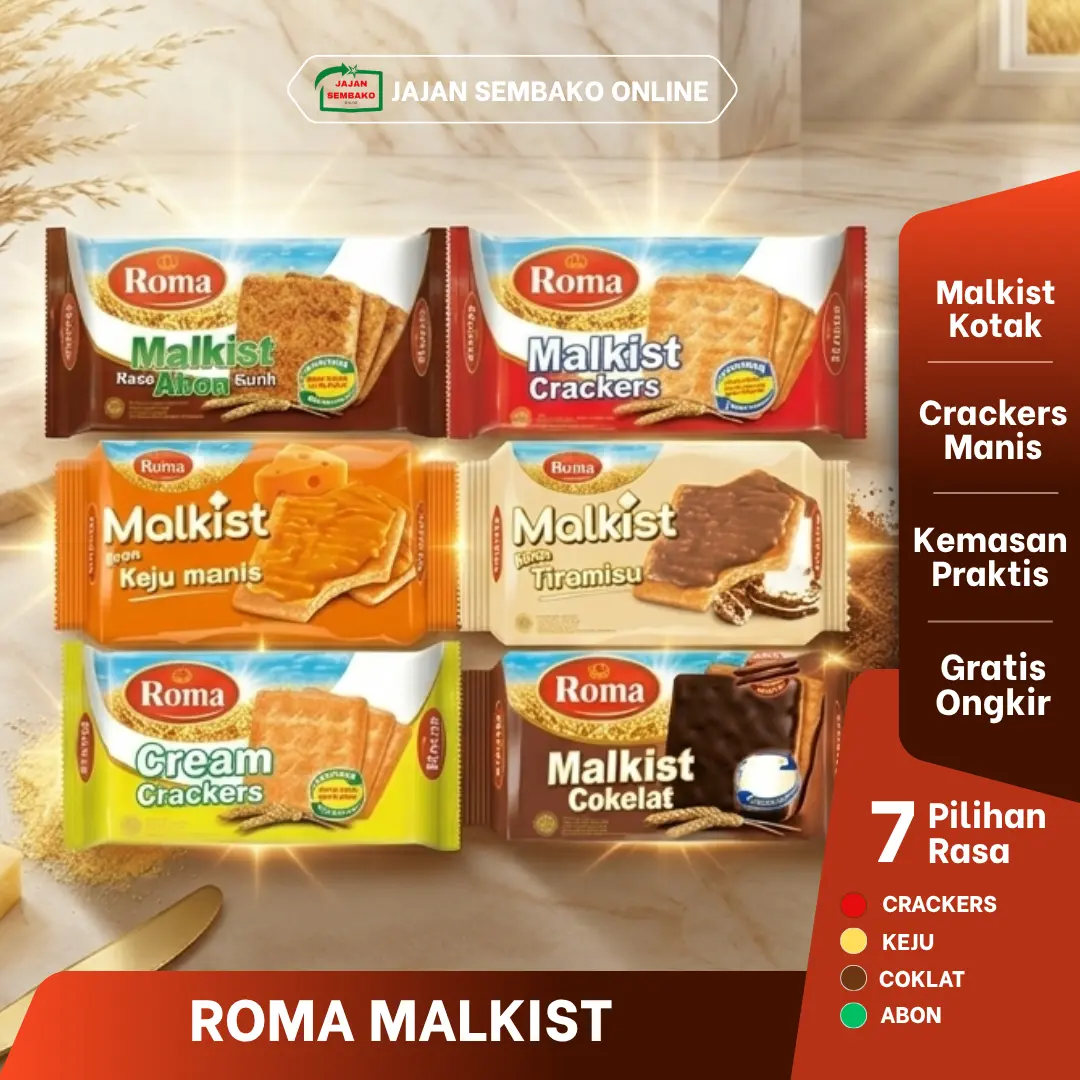 Roma Malkist Cream Crackers Malkist Cracker Keju Manis Cappuccino ...