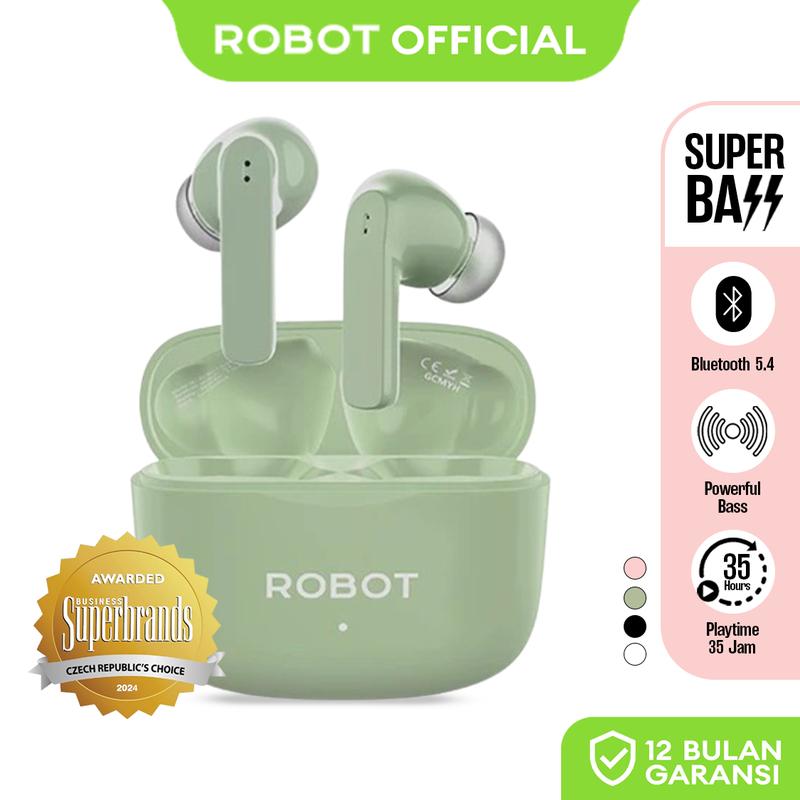 ROBOT TWS AIRBUDS T70E Garansi 1 Tahun [BISA COD] Earphone Bluetooth ...