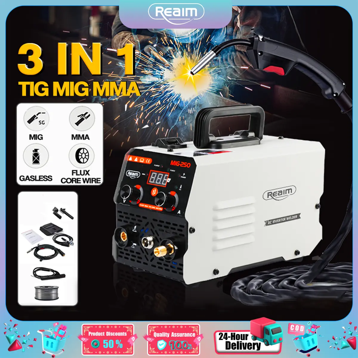 SONCO MIG Welding Machine Gasless MIG/MMA 3IN1 Portable Inverter ...