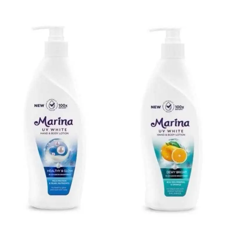 MARINA Hand & Body Lotion UV White 350ml PUMP / Healthy Glow / Dewy ...