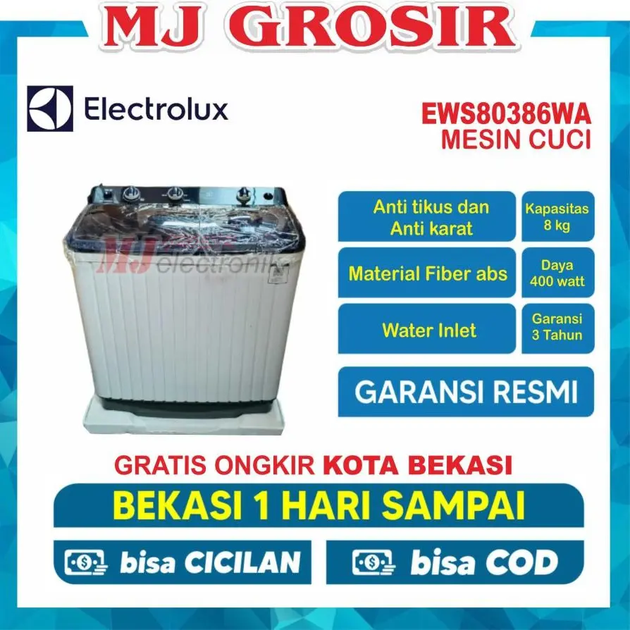 MESIN CUCI ELECTROLUX EWS 80386 WA 8KG / DW-898 / TW-8900 / ES-T 90 MW ...