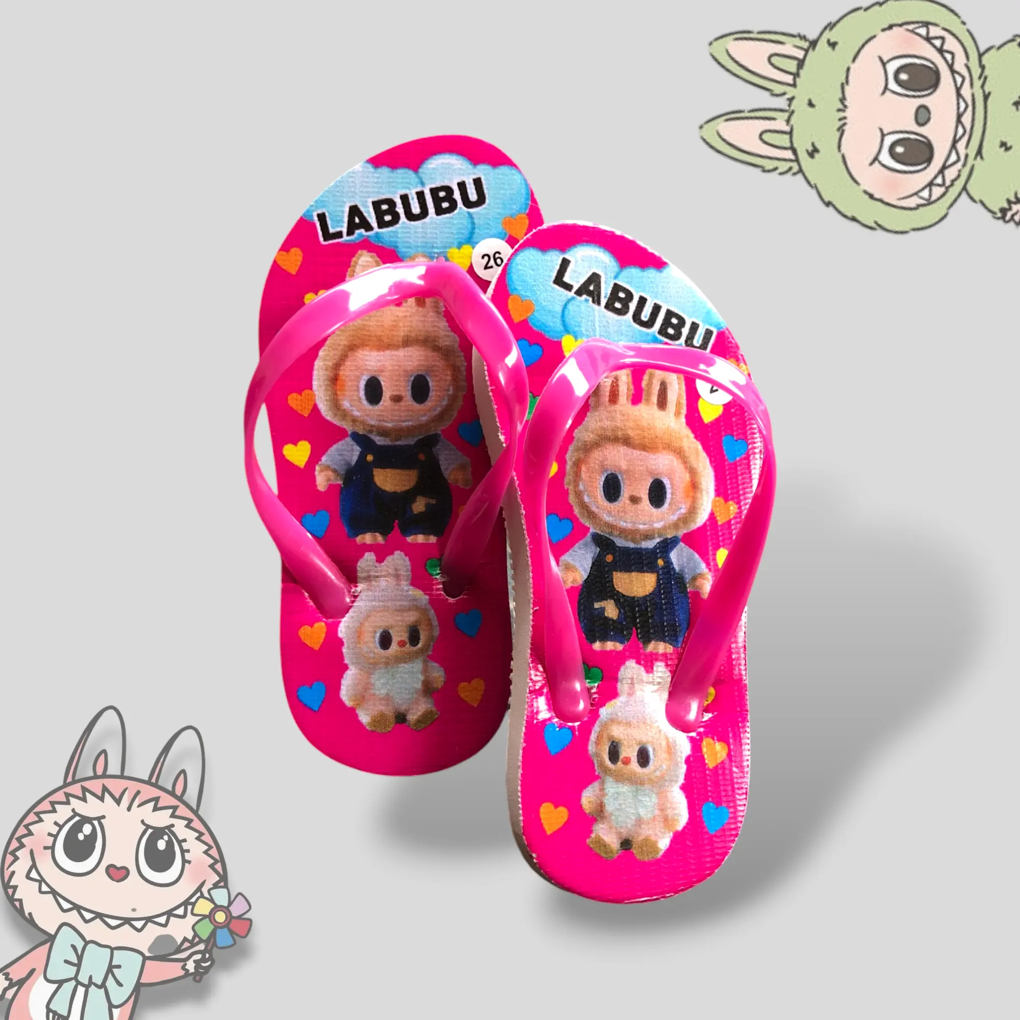 Sendal Anak cewek LABUBU love Karakter Lucu Sendal Jepit Perempuan ...