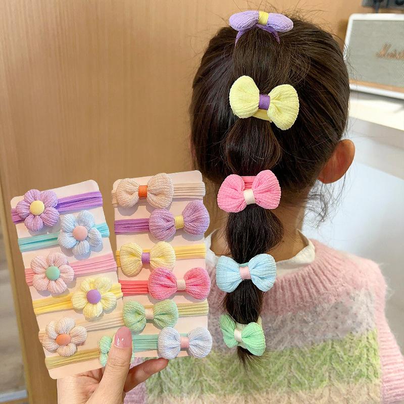 Ikat Rambut Kanak-kanak, Rekaan Bunga Comel, Set 6, Anjal Berwarna ...