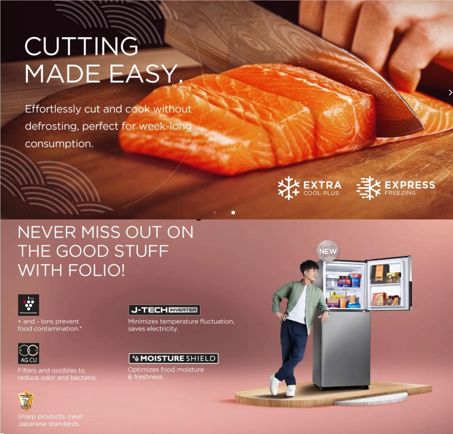 Sharp Refrigerator 2 Door Inverter 280L Fridge Peti Sejuk Peti Ais 2 ...