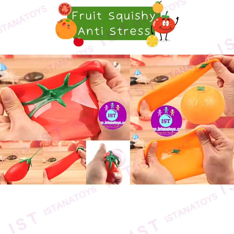 Mainan Anak Fruit Squishy Splash Ball Bola Pencetan Anti Stress Kenyal ...
