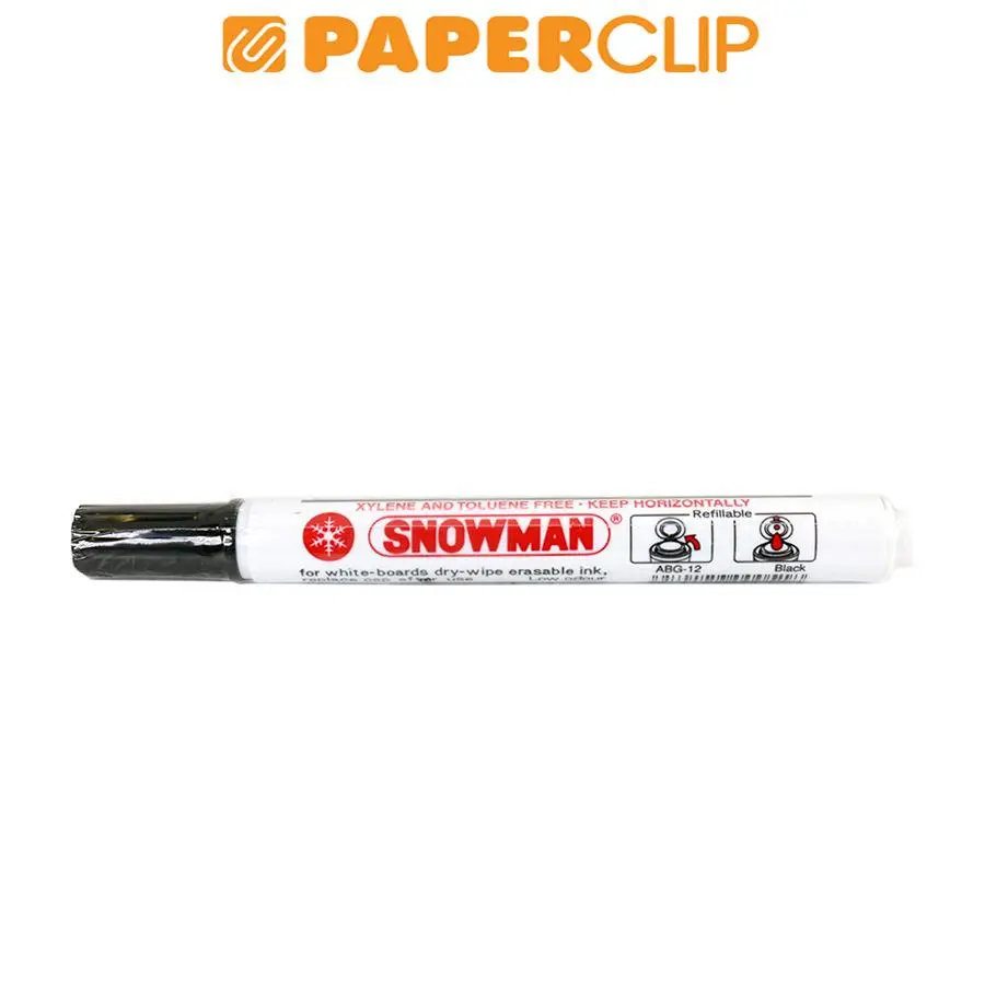 MARKER SNOWMAN WHITE BOARD ABG-12 BLACK - Shop | Tokopedia